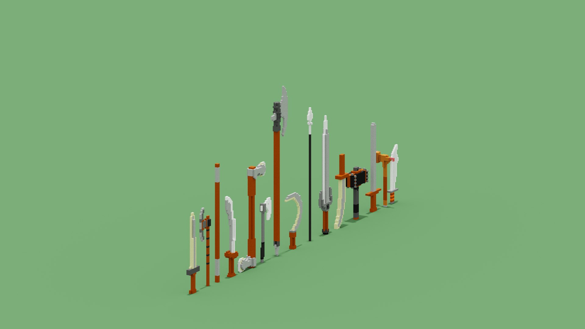 Voxel Weapon Collection Model - TurboSquid 1945730