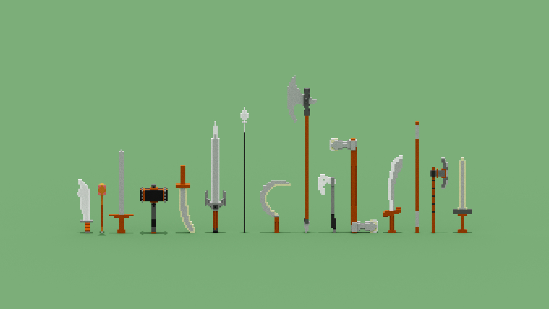 Voxel Weapon Collection Model - TurboSquid 1945730