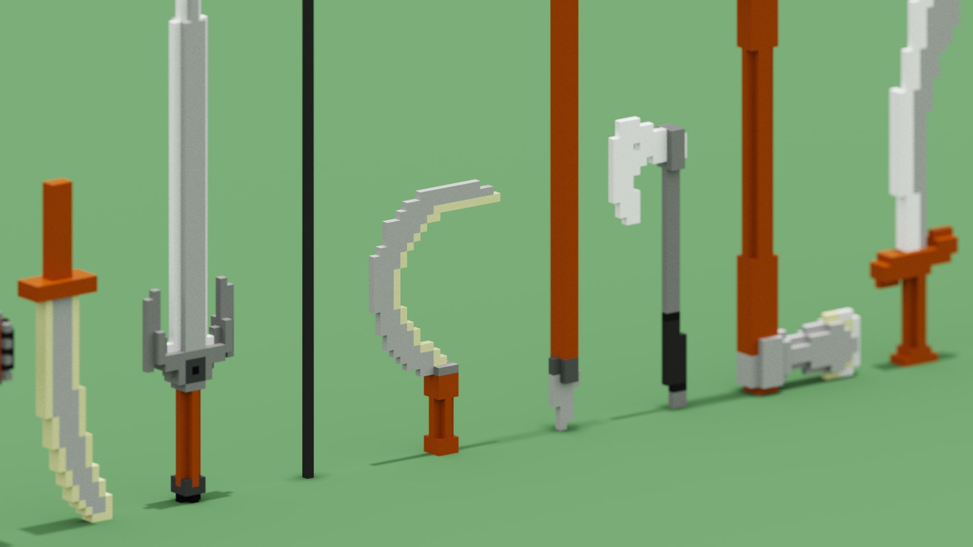 Voxel Weapon Collection Model - TurboSquid 1945730