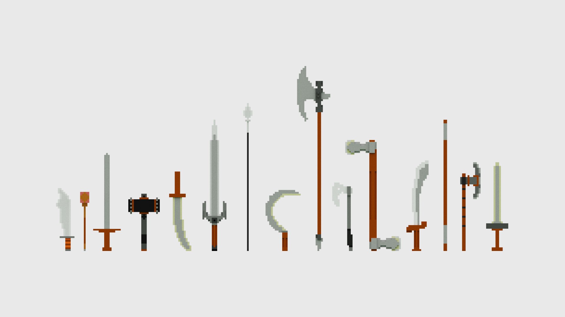 Voxel Weapon Collection Model - TurboSquid 1945730