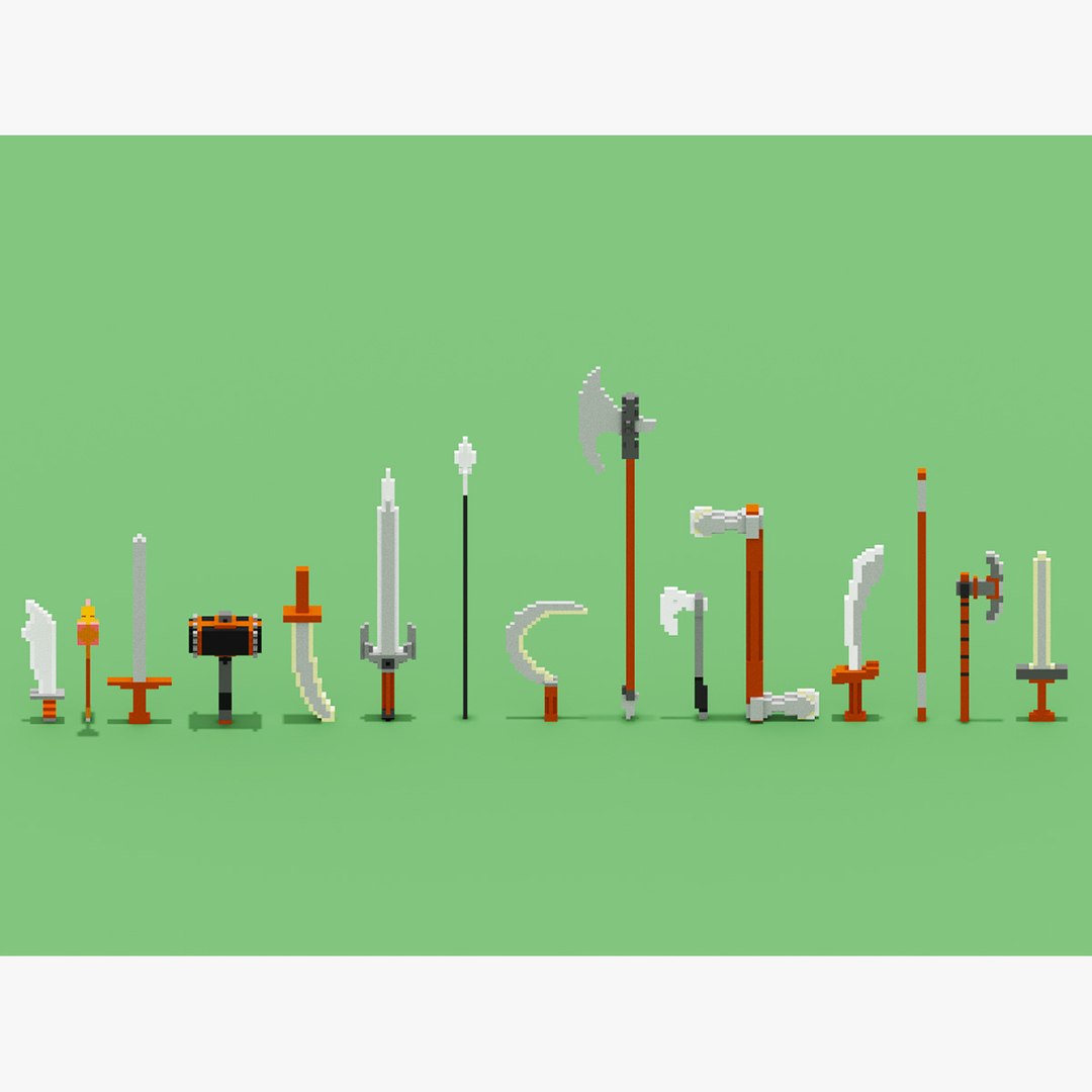 Voxel Weapon Collection model - TurboSquid 1945730