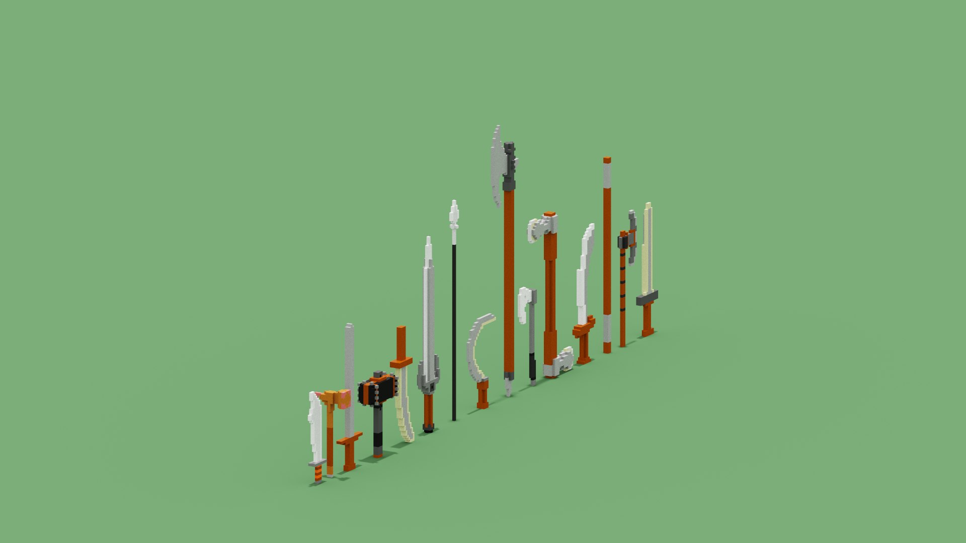 Voxel Weapon Collection Model - TurboSquid 1945730