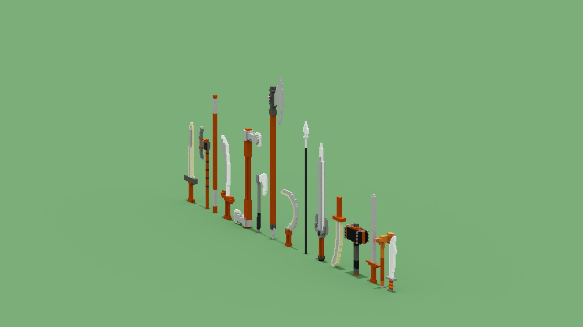 Voxel Weapon Collection Model - TurboSquid 1945730