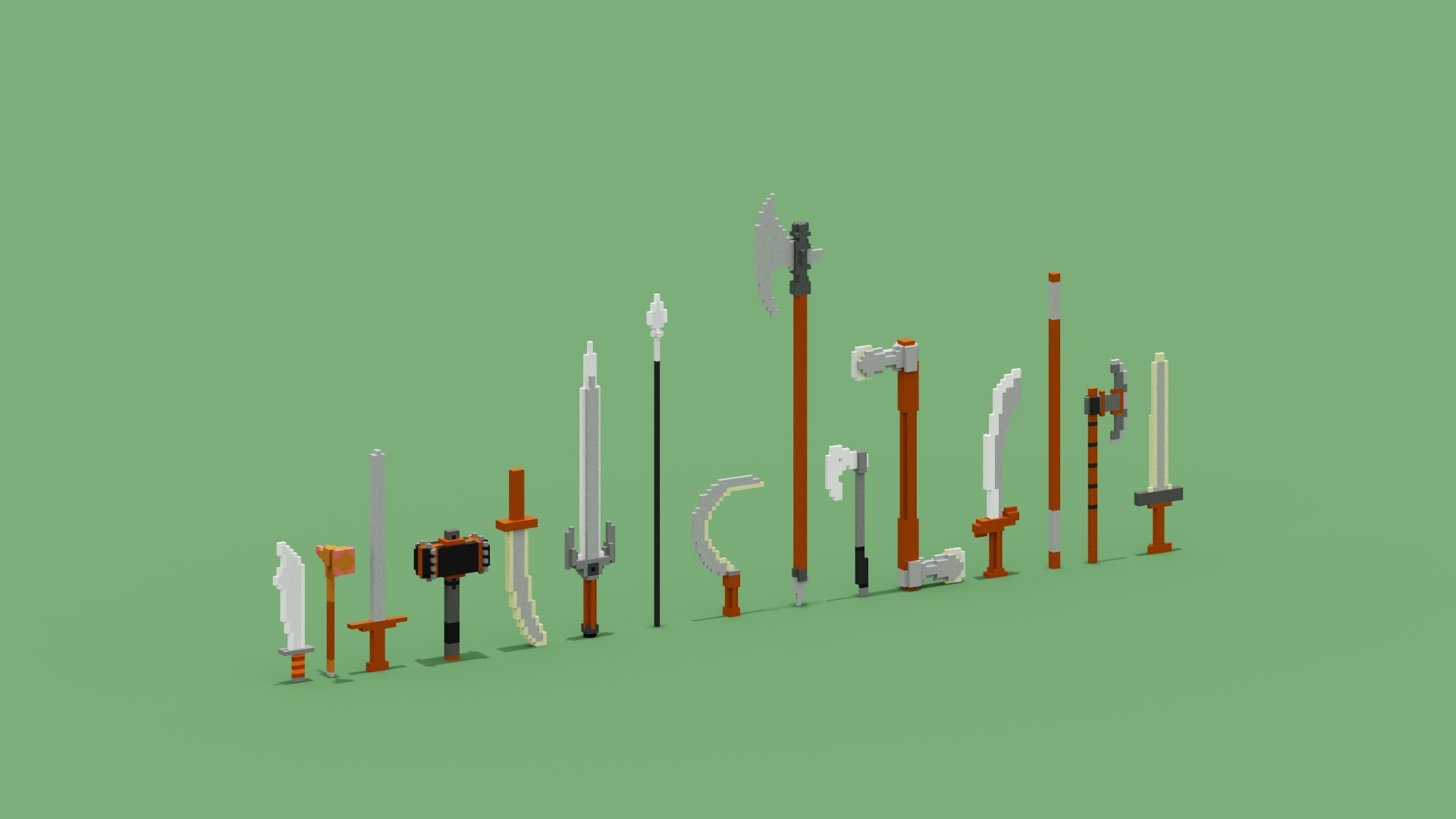 Voxel Weapon Collection Model - TurboSquid 1945730