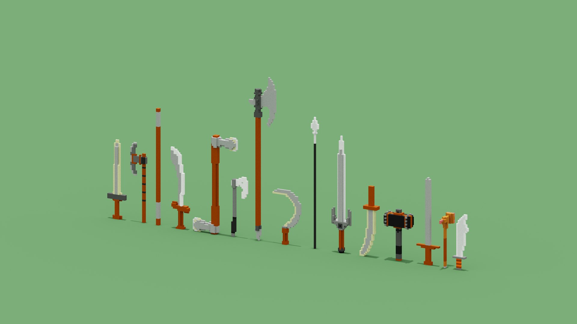 Voxel Weapon Collection Model - TurboSquid 1945730
