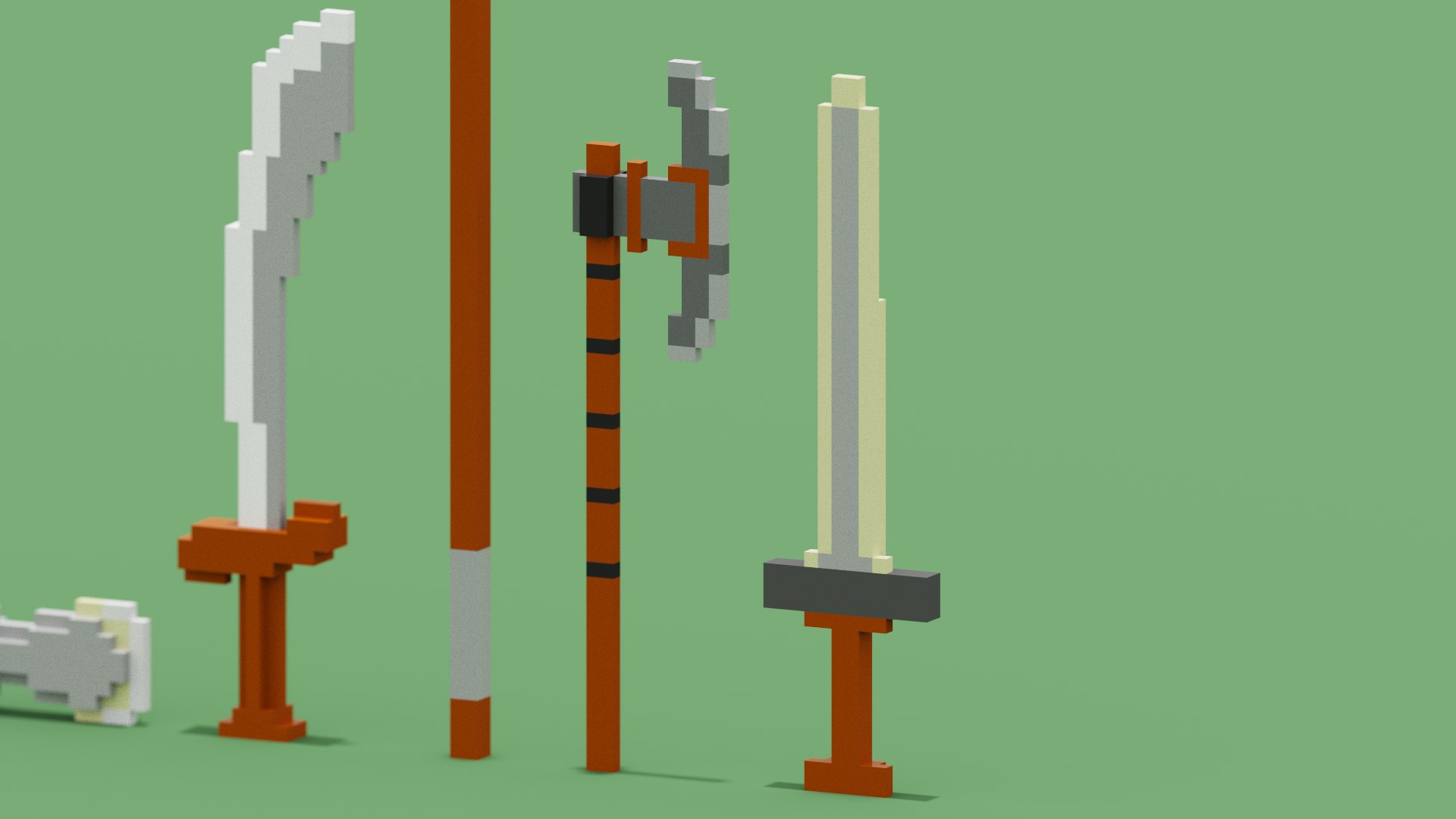 Voxel Weapon Collection Model - TurboSquid 1945730