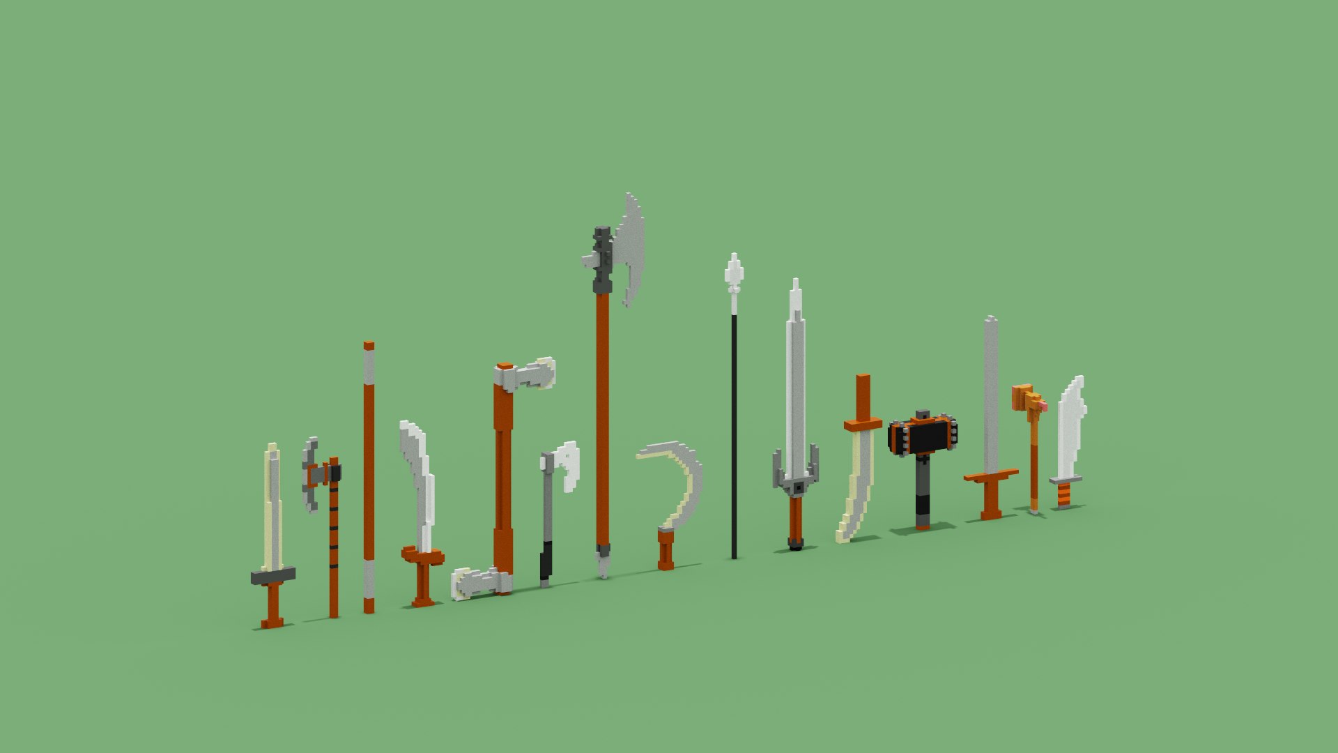 Voxel Weapon Collection Model - TurboSquid 1945730