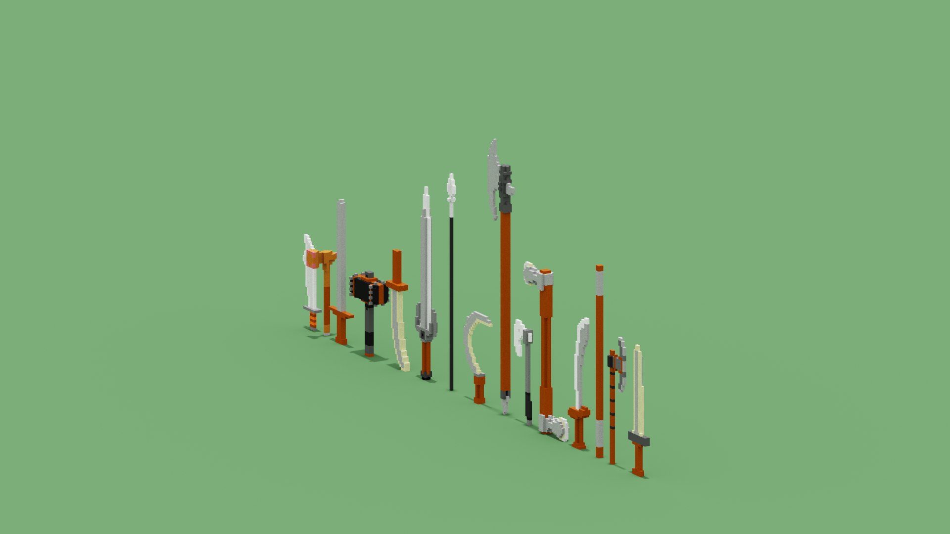 Voxel Weapon Collection Model - TurboSquid 1945730