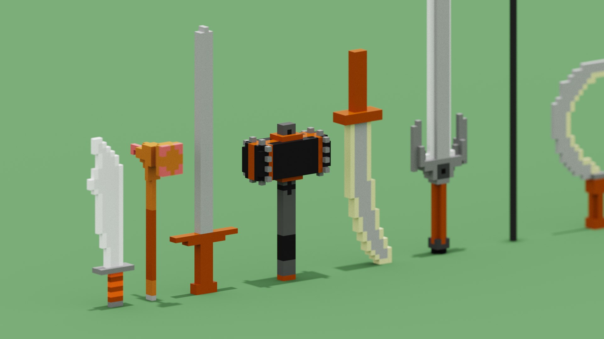 Voxel Weapon Collection Model - TurboSquid 1945730