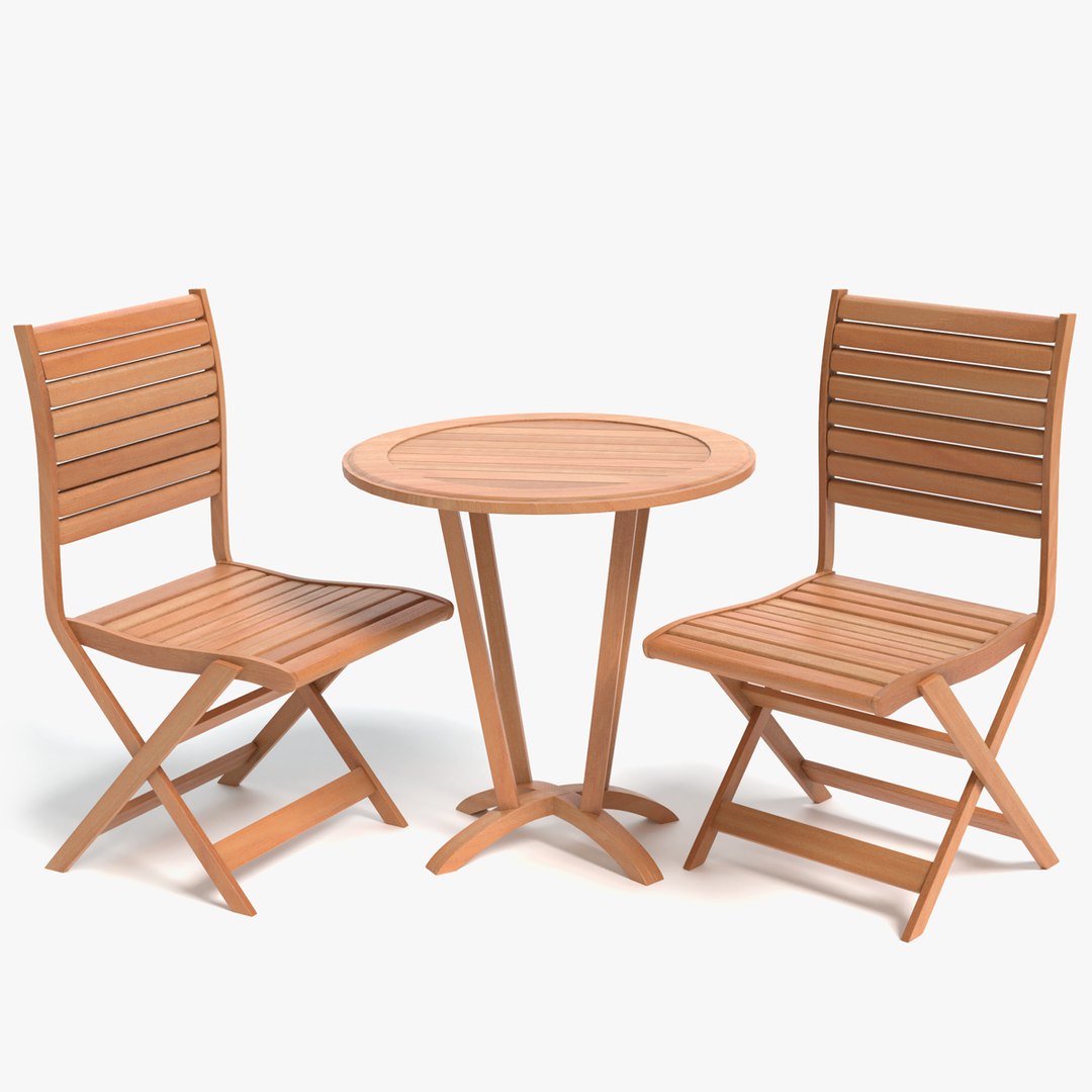 3D Model Bistro Table Chairs - TurboSquid 1512717