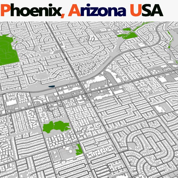 modelo 3d Modelo 3d del horizonte de Phoenix, Arizona, EE. UU ...