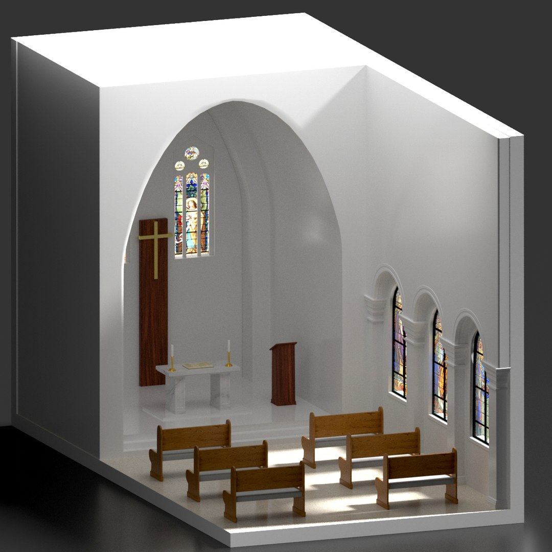 Isometric Church Interior 3D - TurboSquid 2342945