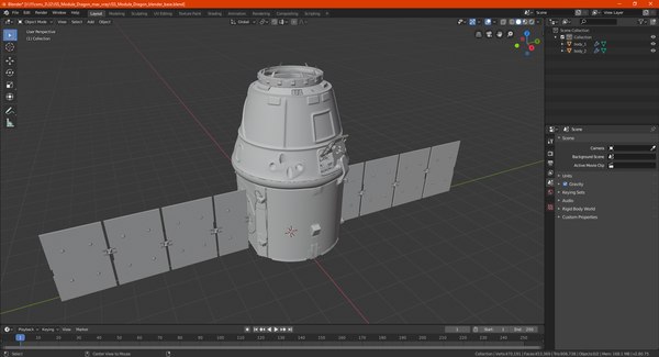 Iss module dragon 3D model - TurboSquid 1607534