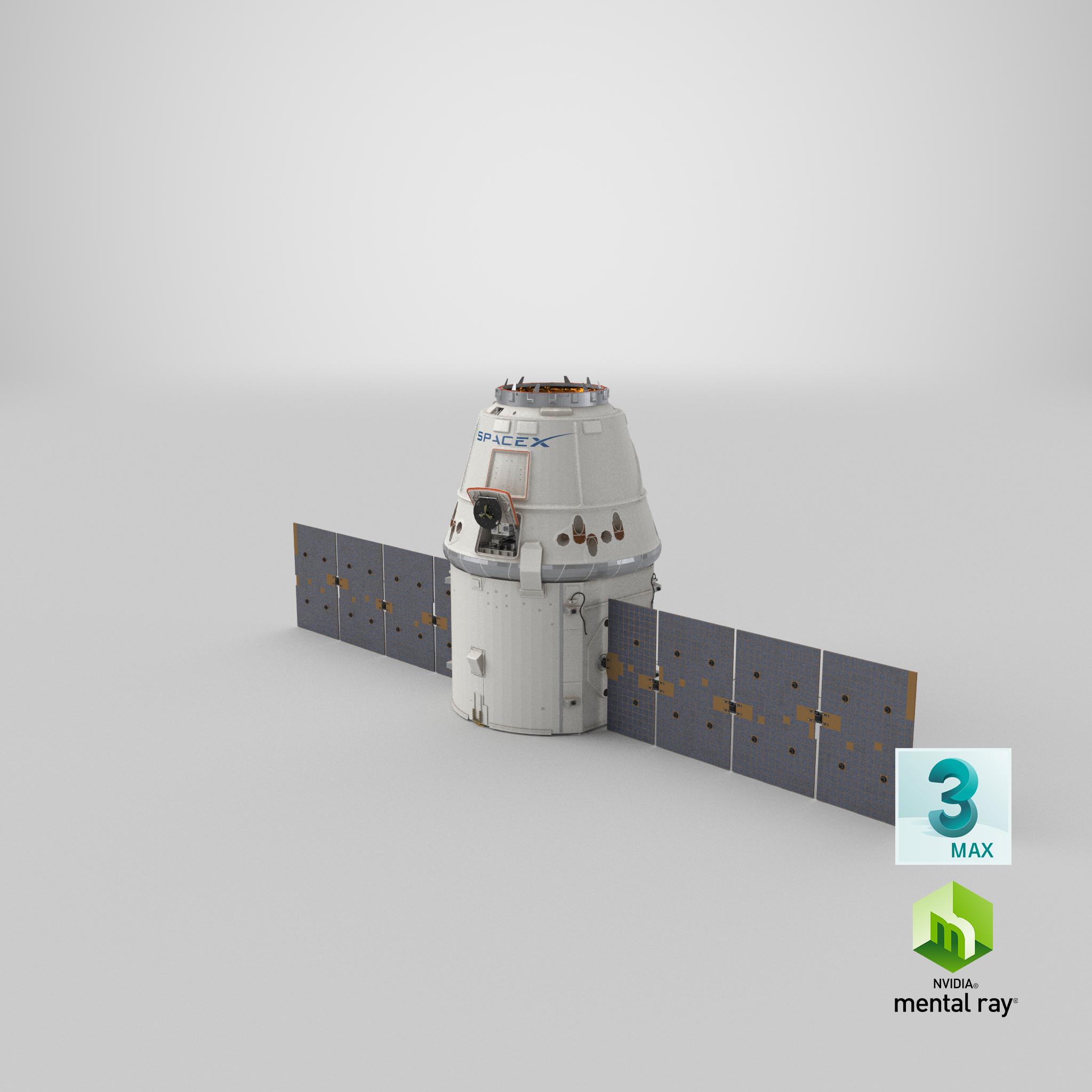 Iss module dragon 3D model - TurboSquid 1607534
