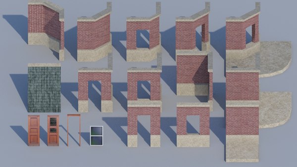 3dsmax modular walls pack