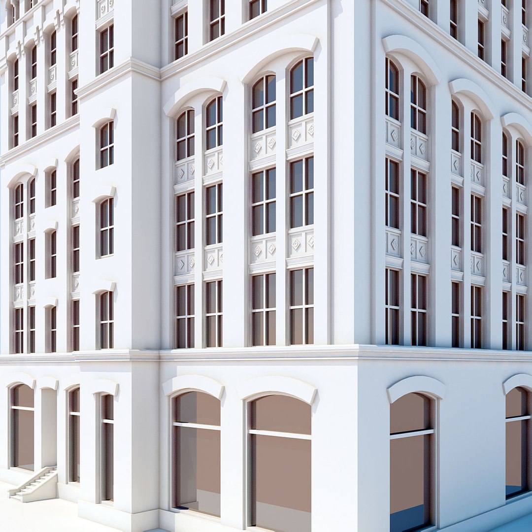 3d City Building Clock Tower Model