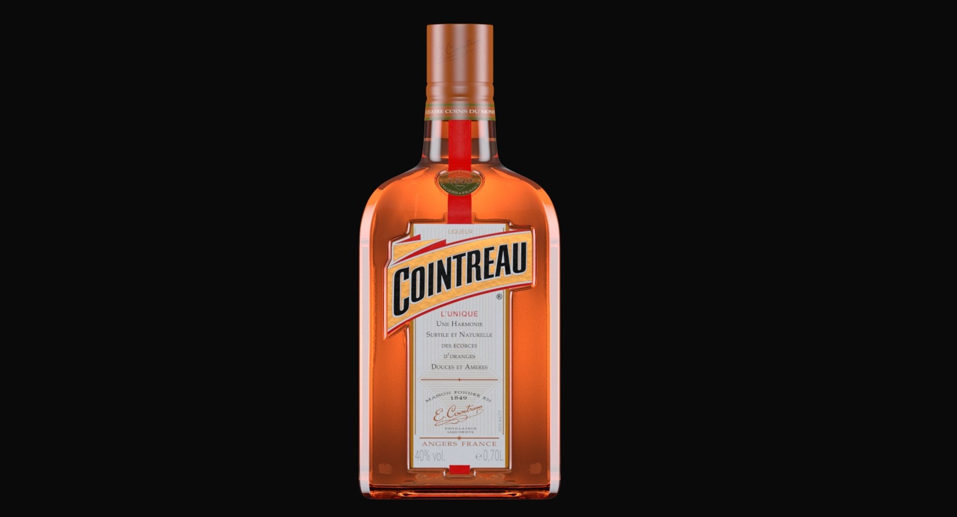 3D Cointreau Orange Liqueur Bottle - TurboSquid 1383074