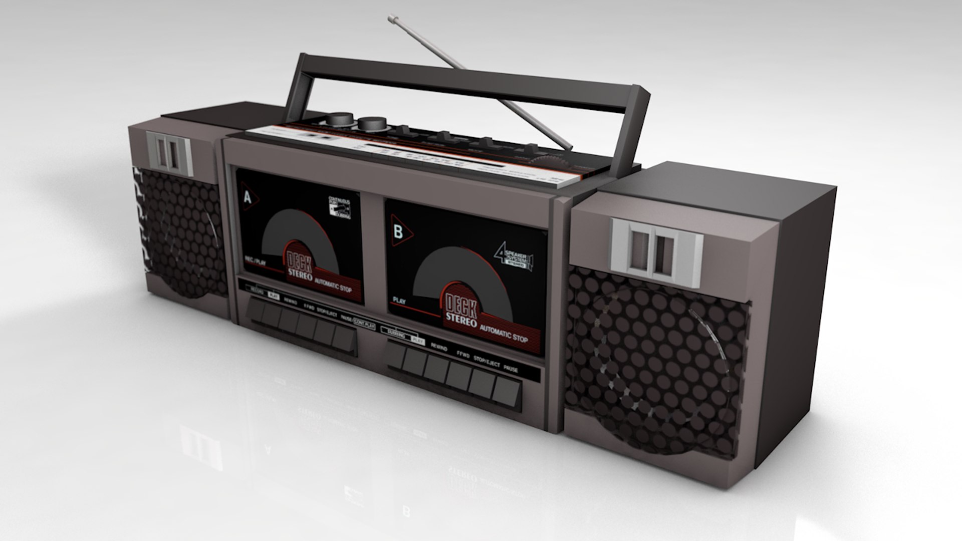 Radio Double Deck Cassette Model - TurboSquid 1370356