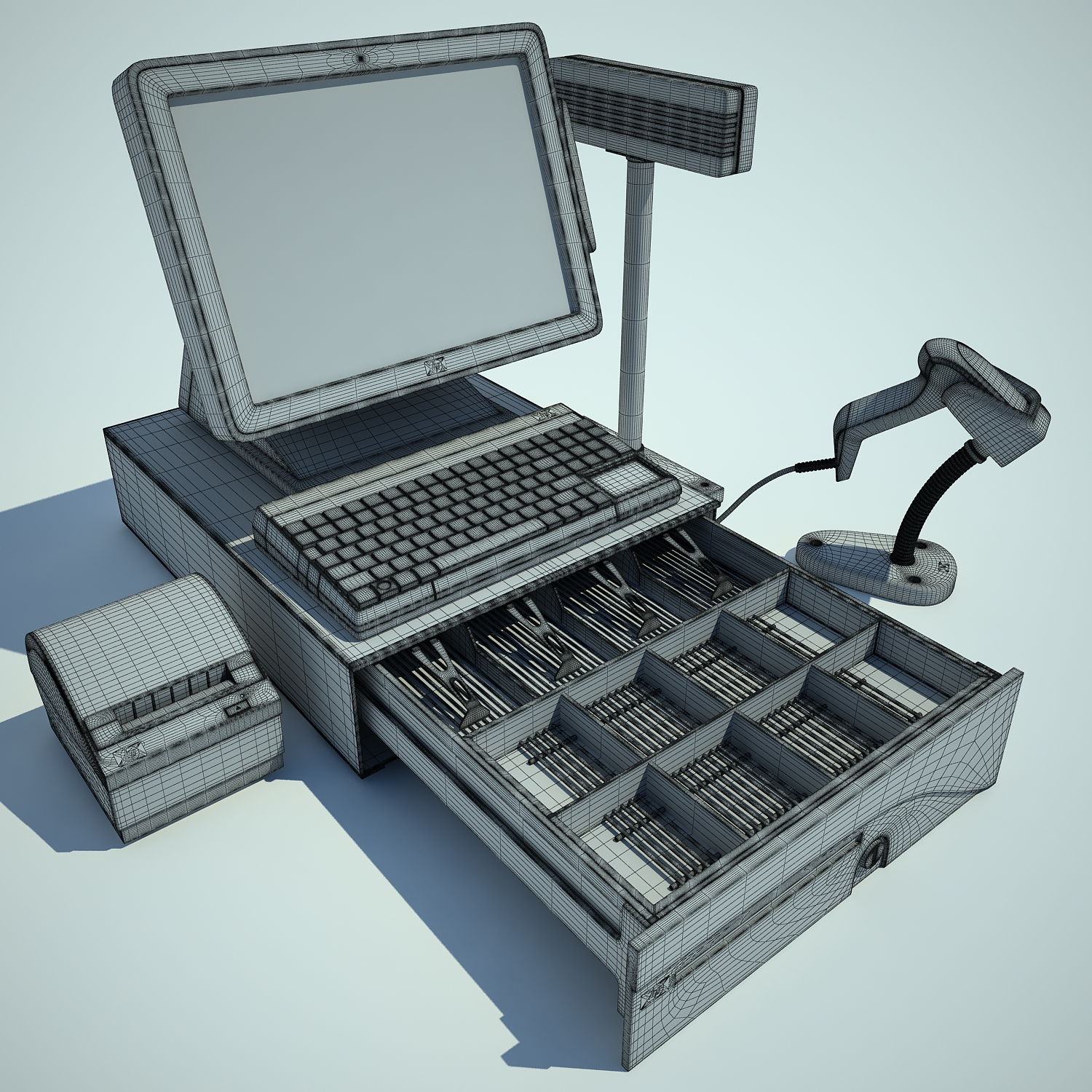 cash register 3d obj