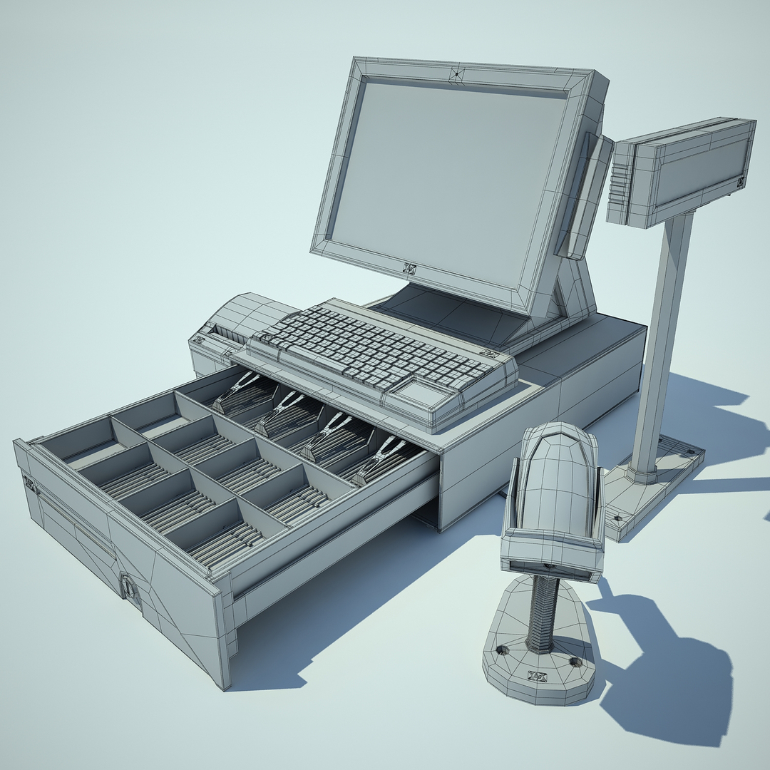 cash register 3d obj