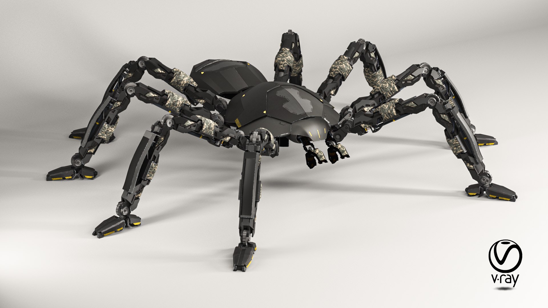 3D 3D CyberSpider Robot Rigged Midpoly PBR model model - TurboSquid 2088646