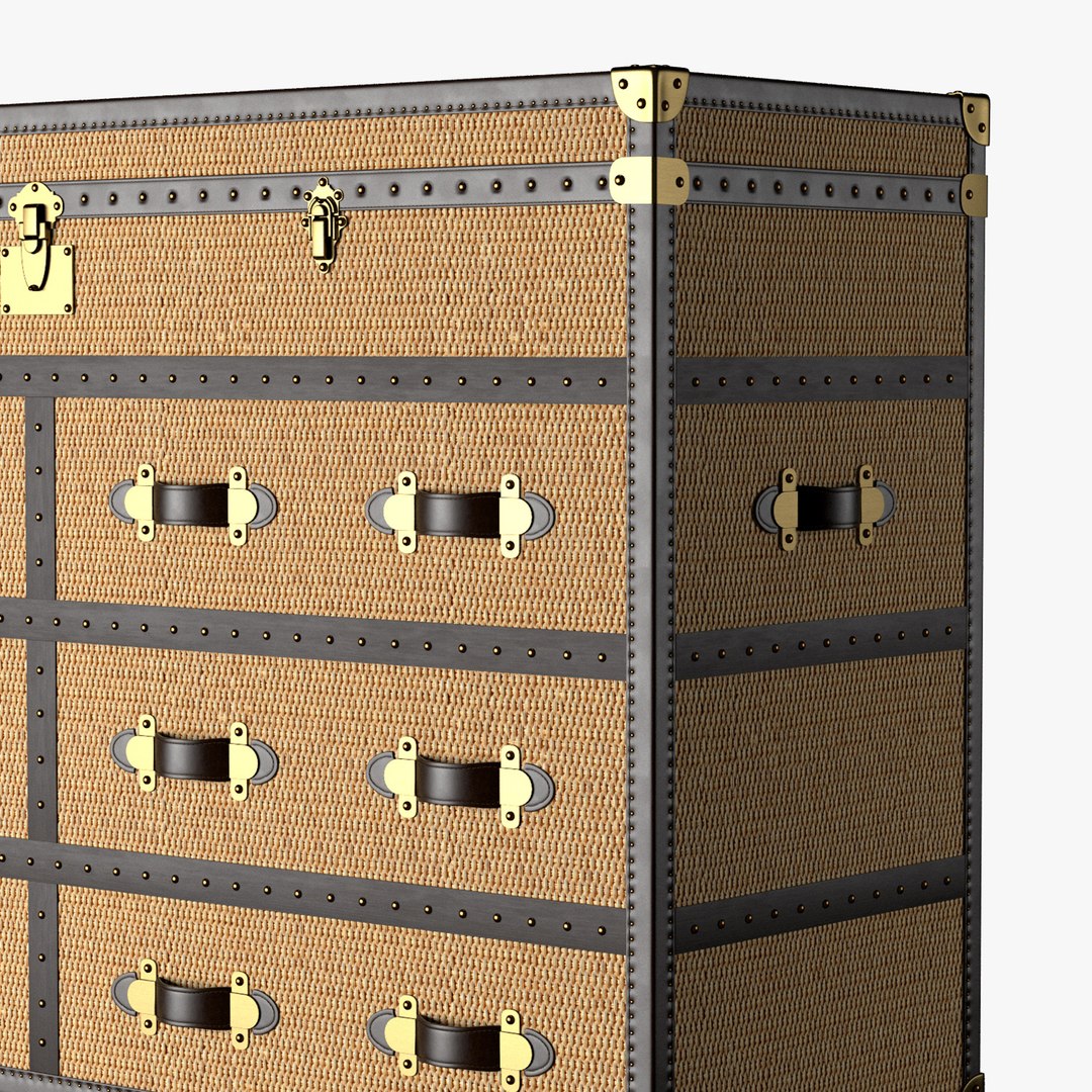 3D Mayfair Rattan Double Chest model - TurboSquid 1779074
