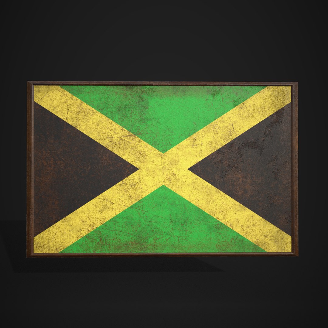 3D Old Picture Frame With Jamaica Flag - Game Ready PBR Low-poly 3D ...
