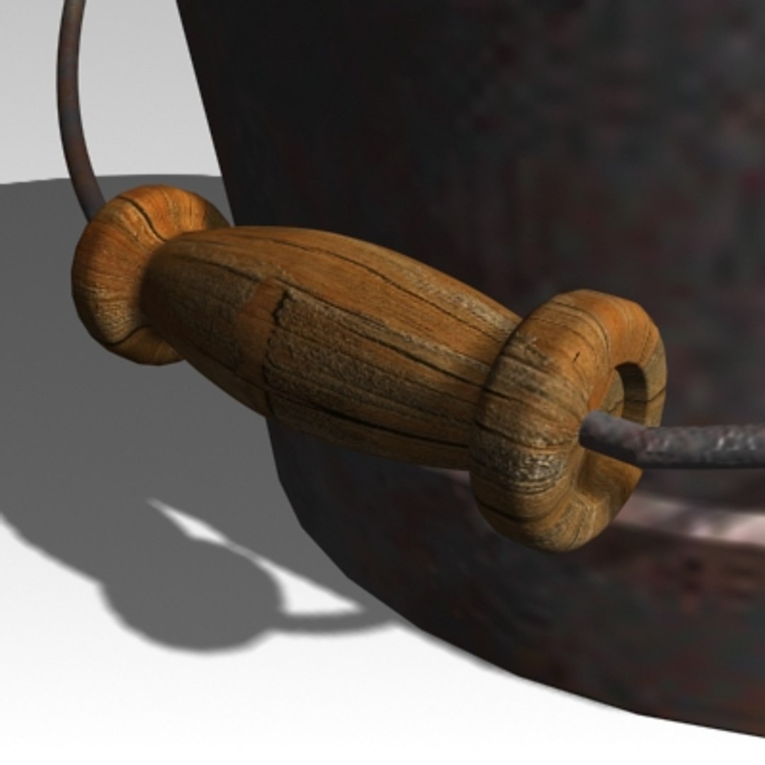 3d model of rusty bucket