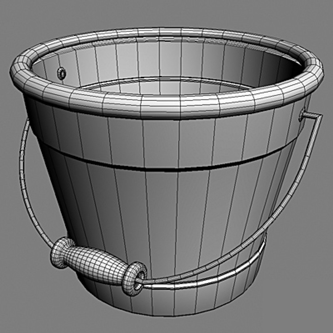 3d model of rusty bucket
