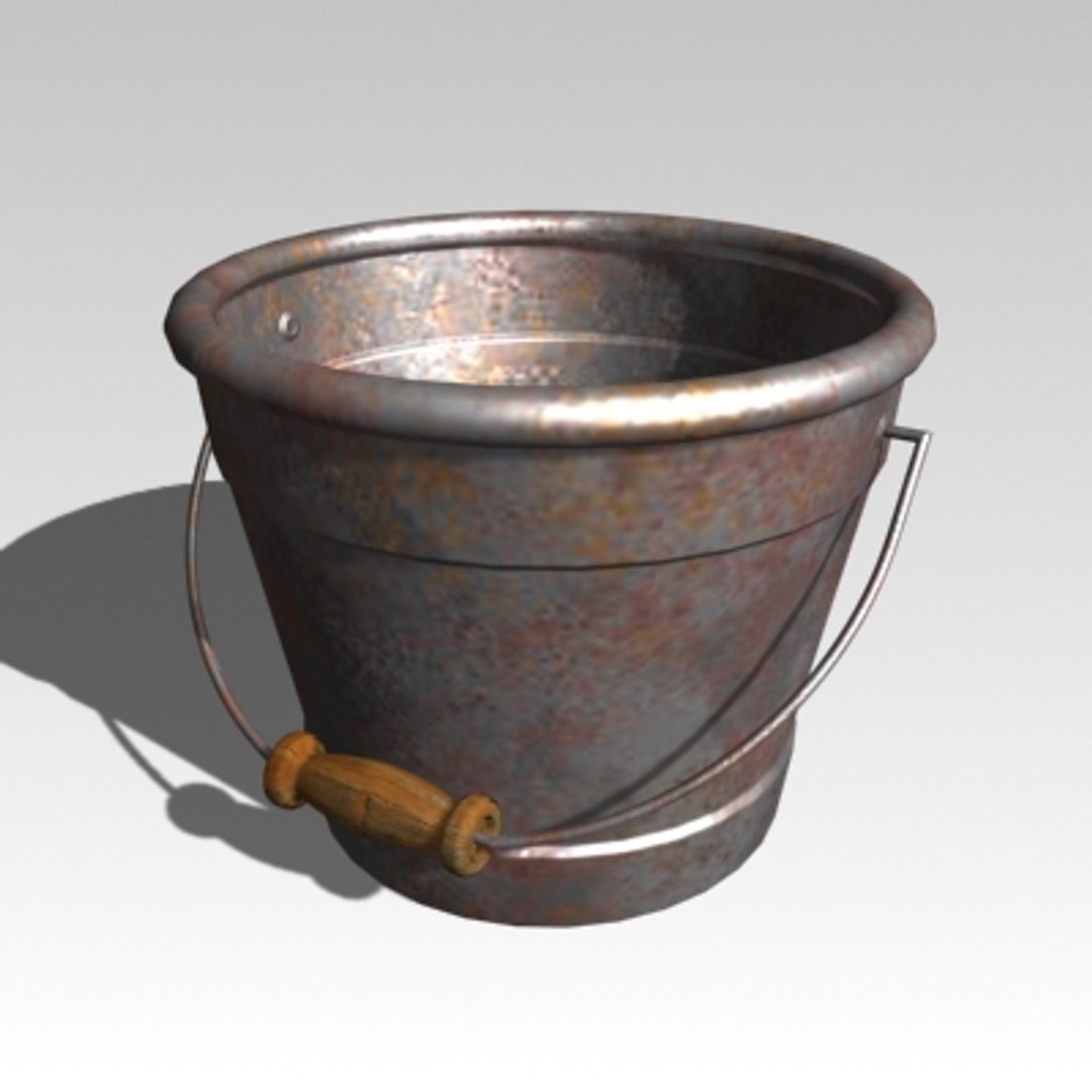 3d model of rusty bucket