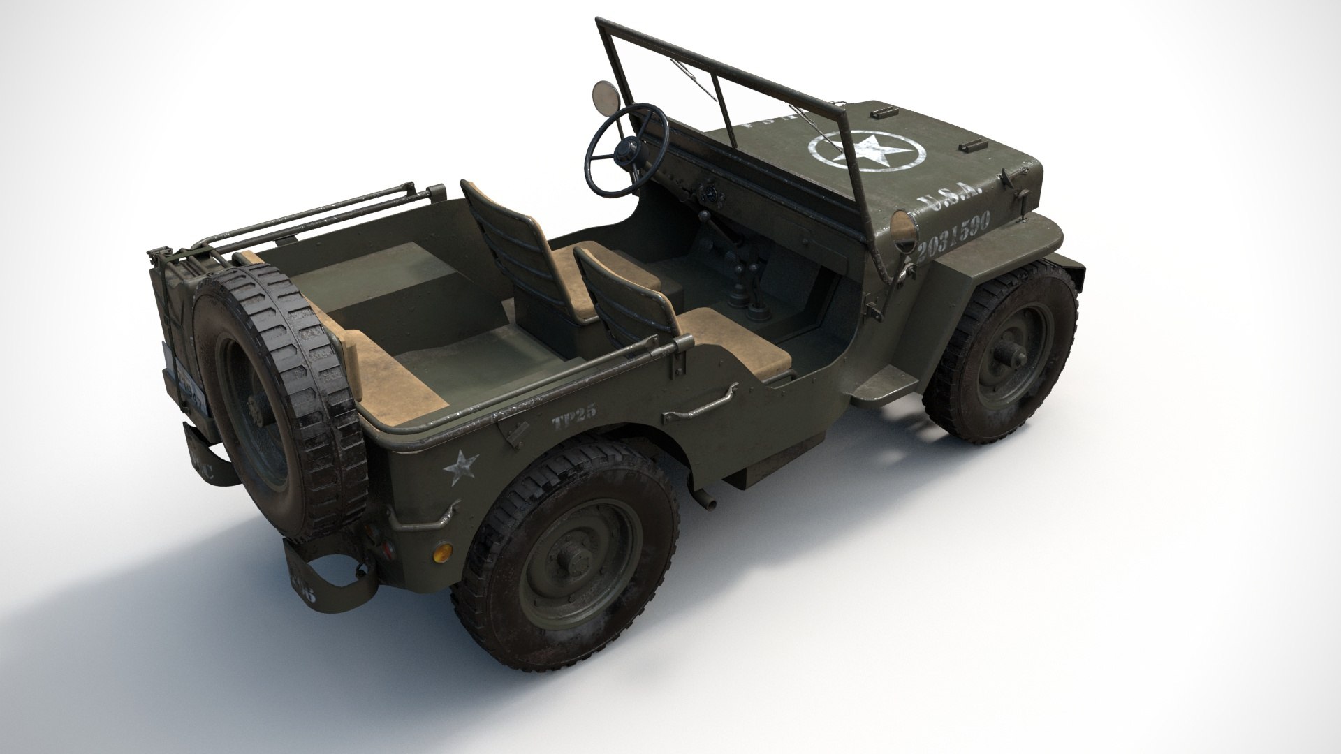 3D Willys Jeep 3D Model Model - TurboSquid 2230620