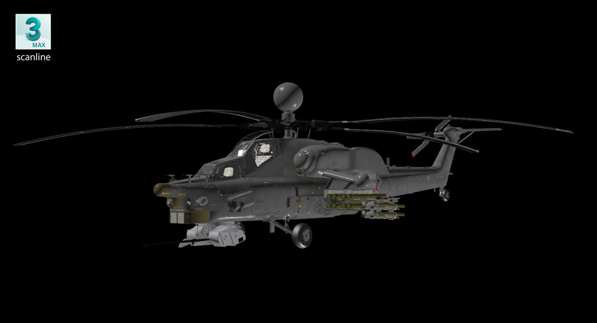 Mi-28n gray 3D model - TurboSquid 1382797
