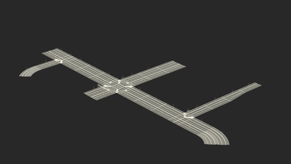 Connectable Highway Road Elements 4 Lanes Intersection 3D model - TurboSquid 1948181