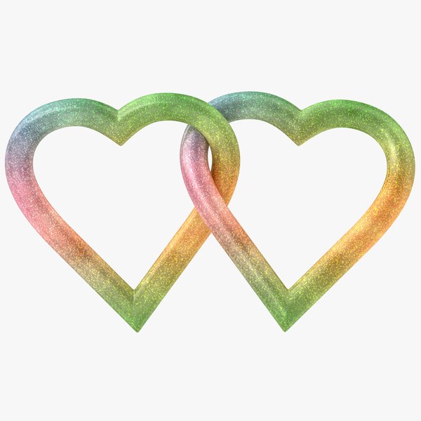 3d model heart shape 02 colorful