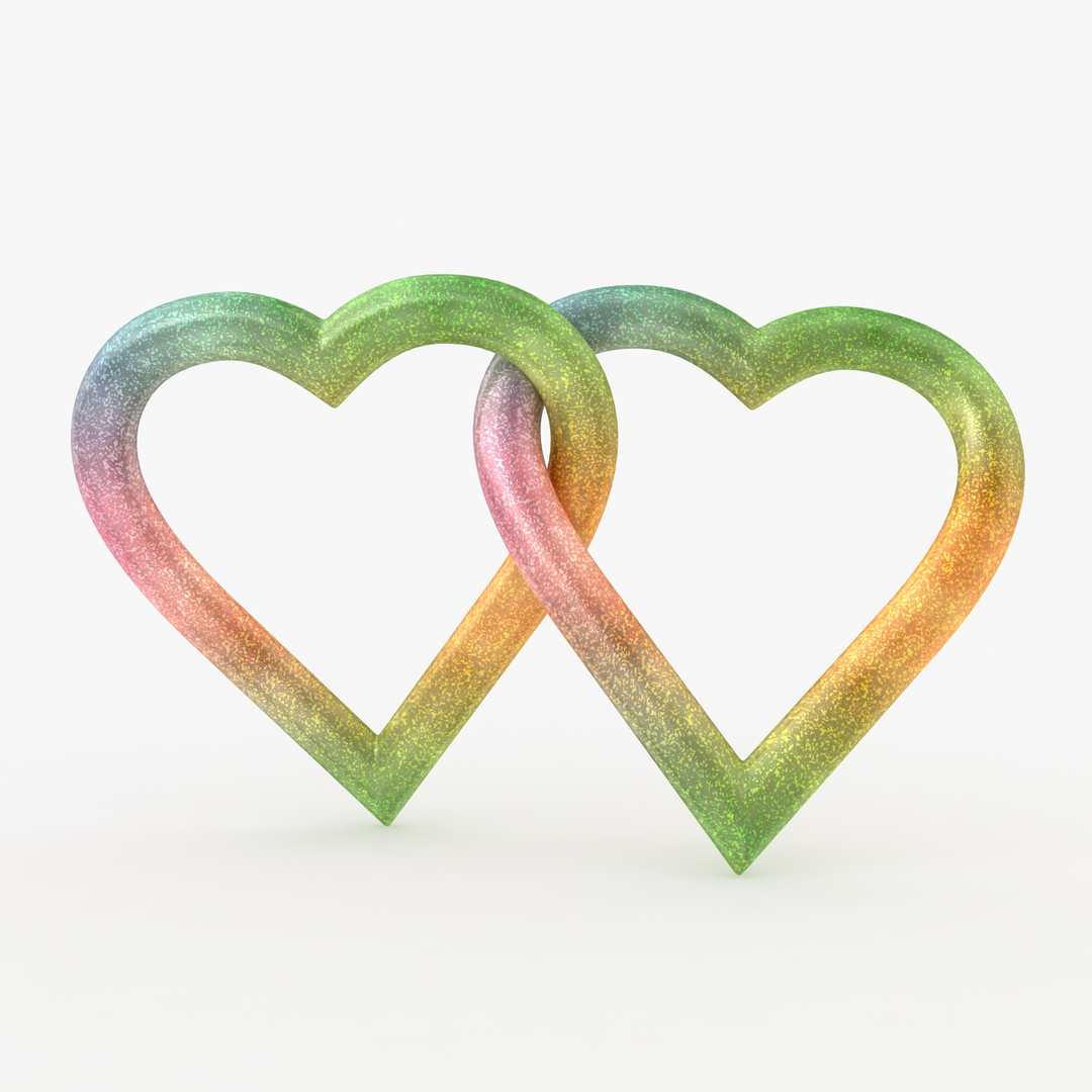 3d model heart shape 02 colorful