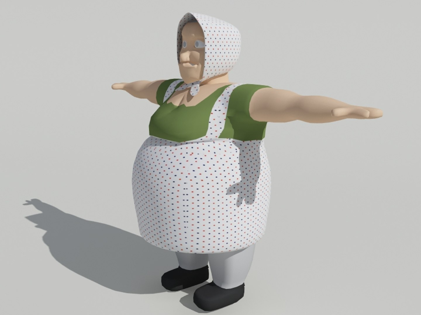 grandma modelled rigged 3d model