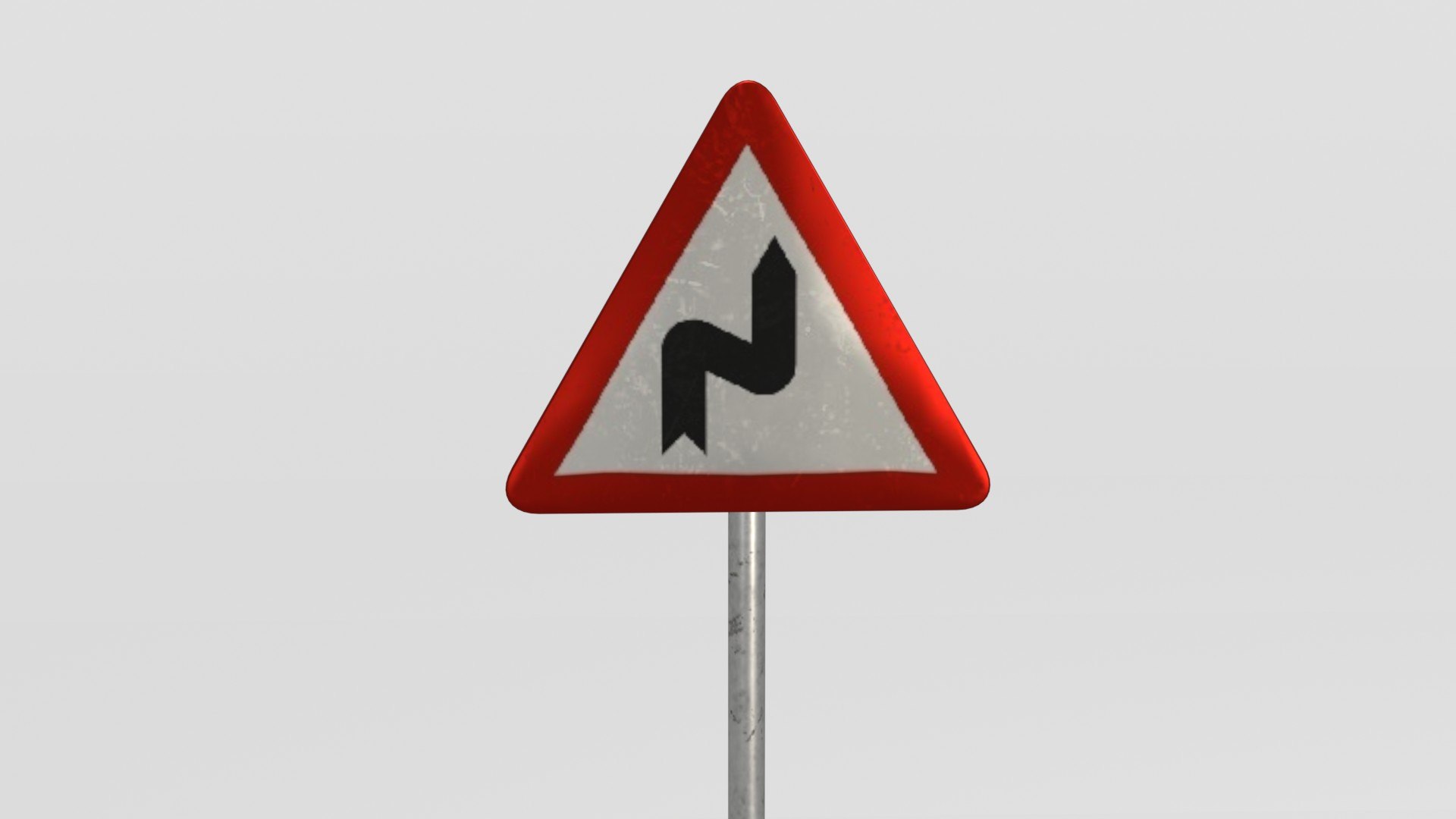 Traffic Sign S Turn 1 3D Model - TurboSquid 2143953