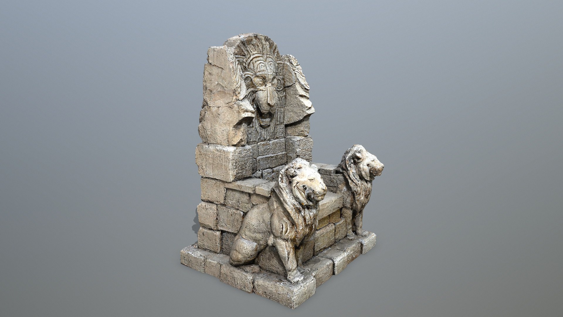 Lion Stone Throne 3D Model - TurboSquid 2264318