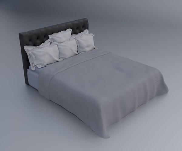 modelo 3d Cama king size moderna con 6 almohadas - TurboSquid 2168896