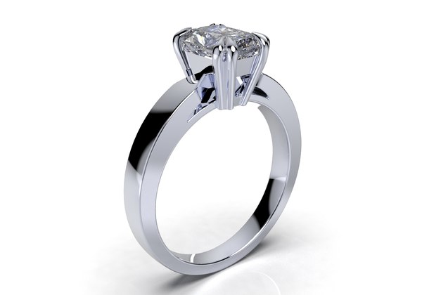 3D radiant shape engagement ring model - TurboSquid 1646418