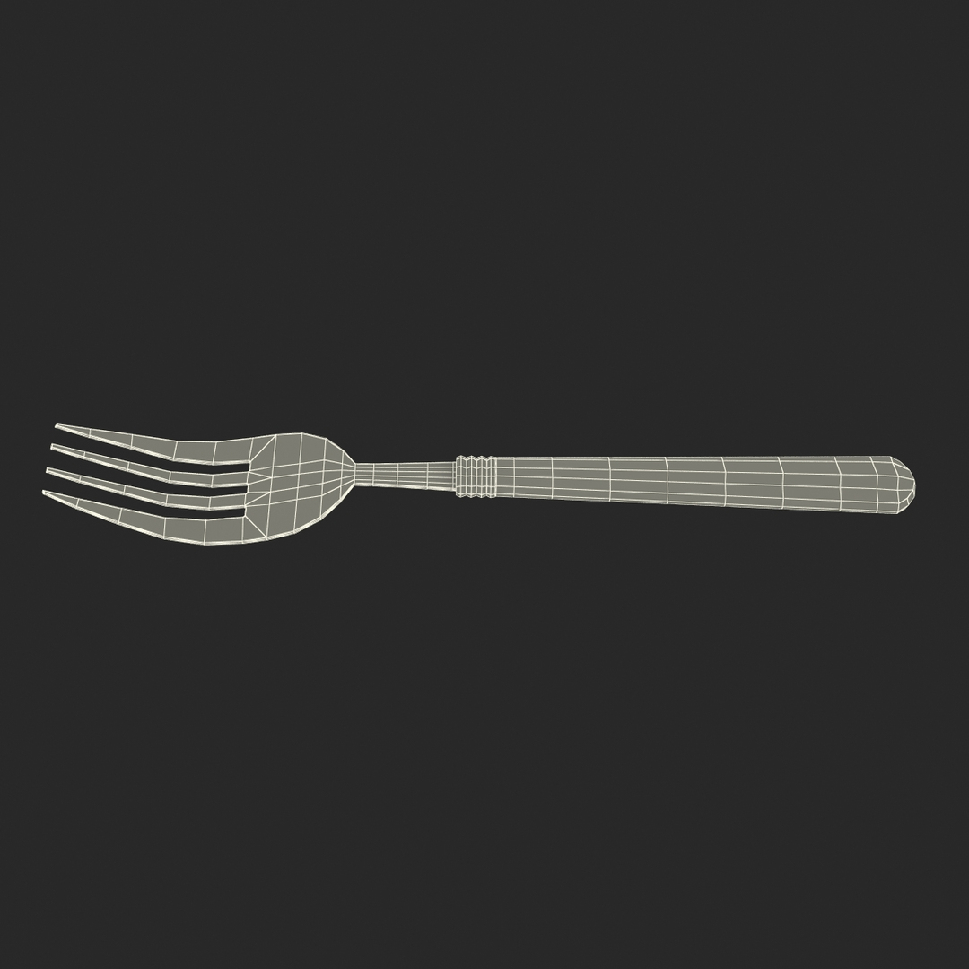 3d Model Of Fork Colors