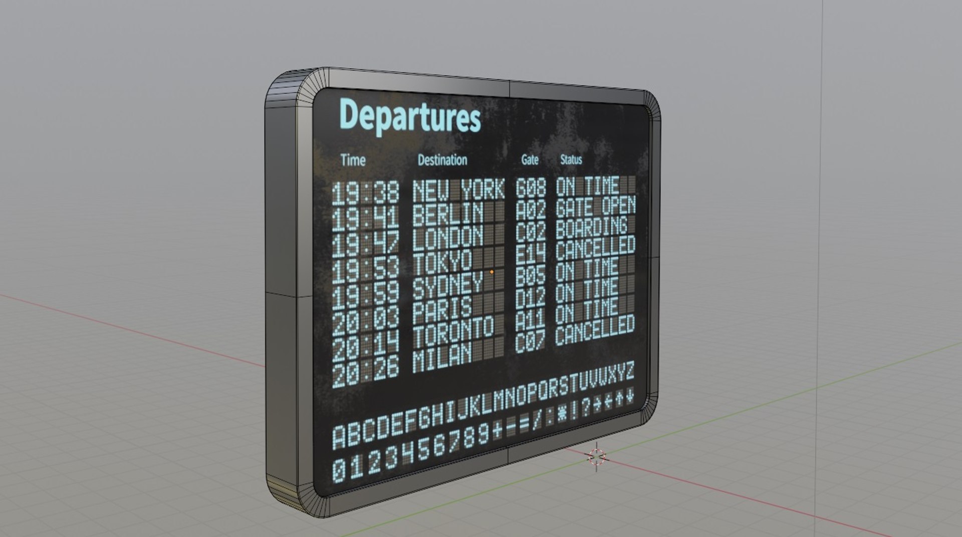 3D Airport Departure Billboard Model - TurboSquid 1545591