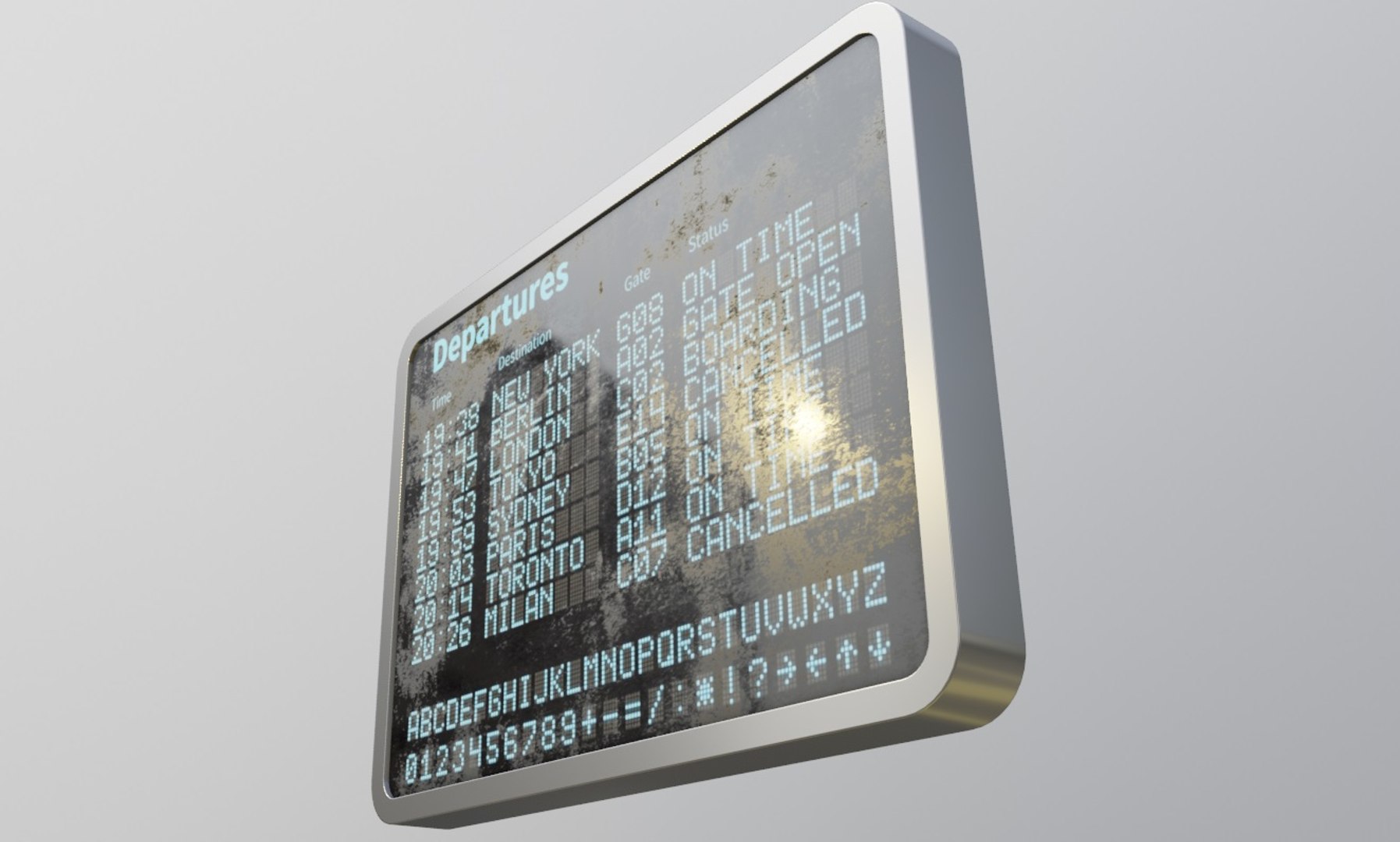 3D Airport Departure Billboard Model - TurboSquid 1545591