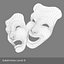 3d Masks Tragedy Comedy Model