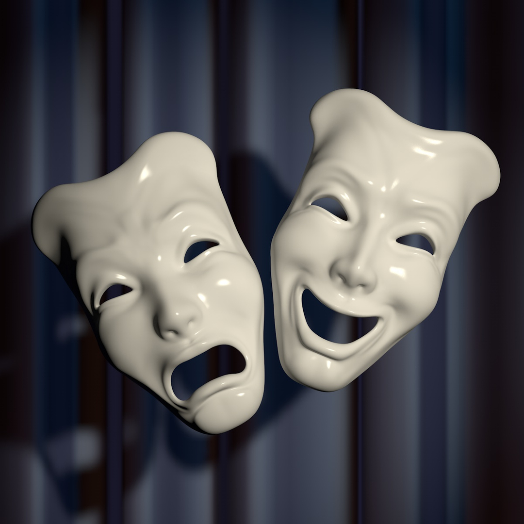 3d masks tragedy comedy model