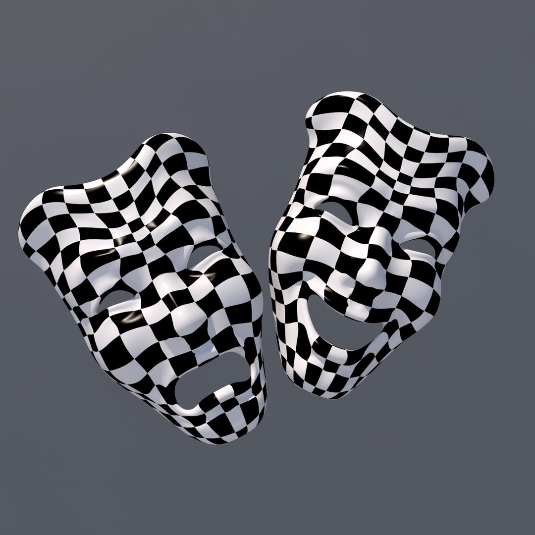 3d Masks Tragedy Comedy Model