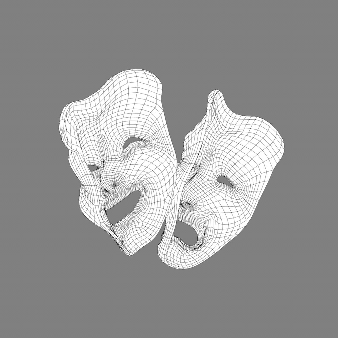 3d Masks Tragedy Comedy Model