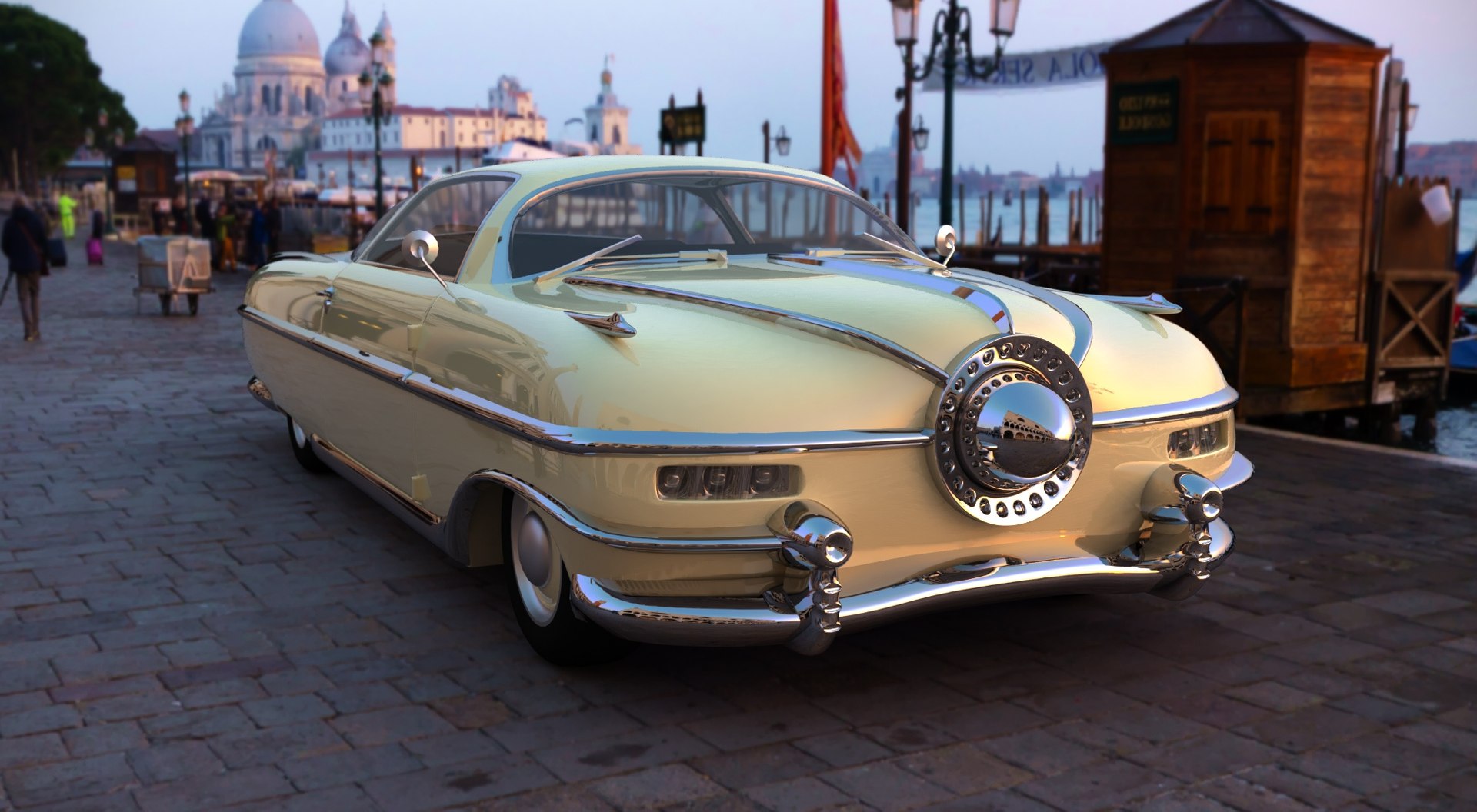 Retro Car Futuristic Model - TurboSquid 1396948