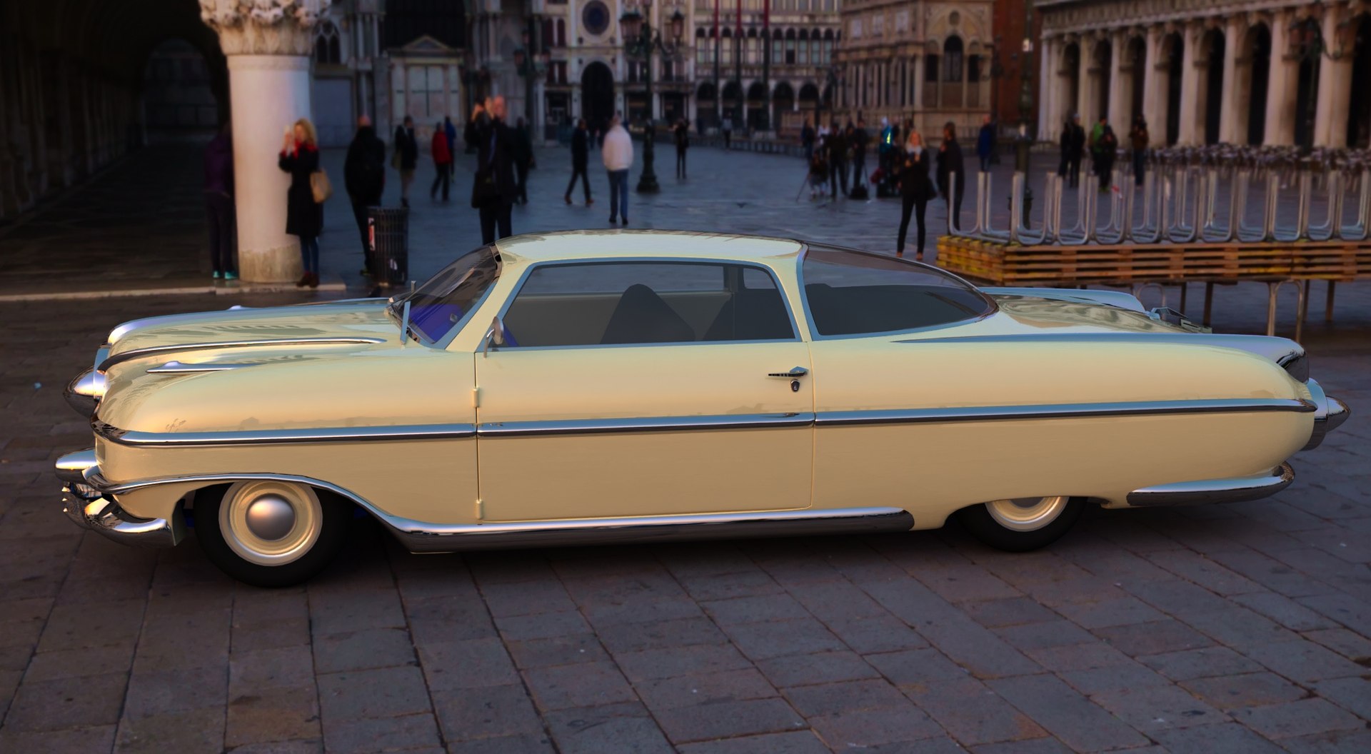 Retro Car Futuristic Model - TurboSquid 1396948