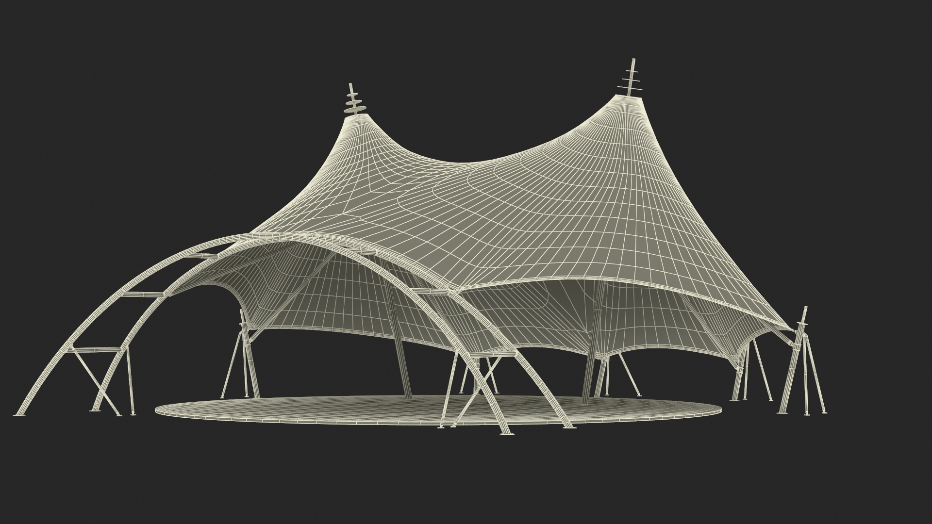 Tensile Structure Tent Blue 3D Model - TurboSquid 2239801